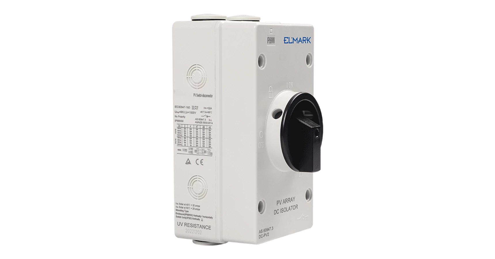 EL-DC 4P/32A DC ISOLATOR 4 SERIES-2 STRINGS, IP65